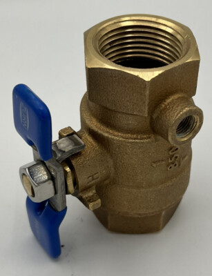 ZURN 1" Bronze Full Port Tapped Ball Valve T Handle PVB Backflow PVB ...