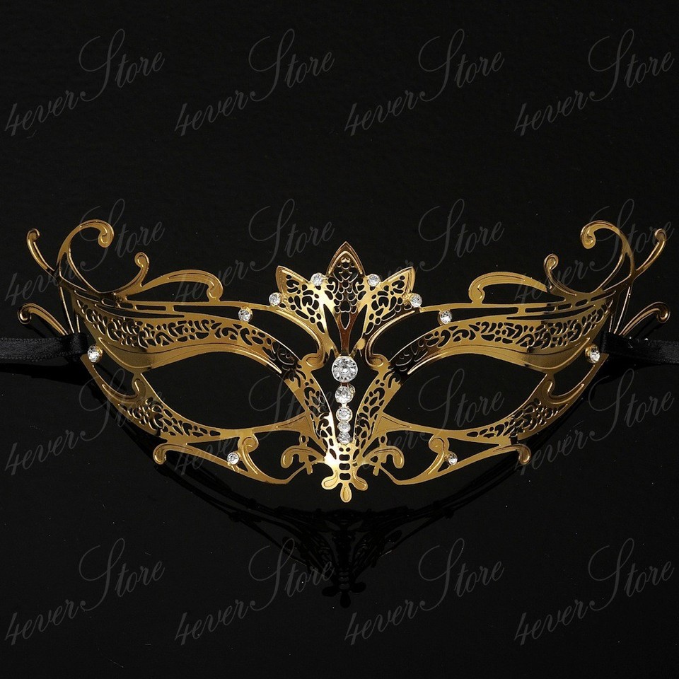 Elegant Gold Collection - Venetian Masquerade Mask with Sparkling ...