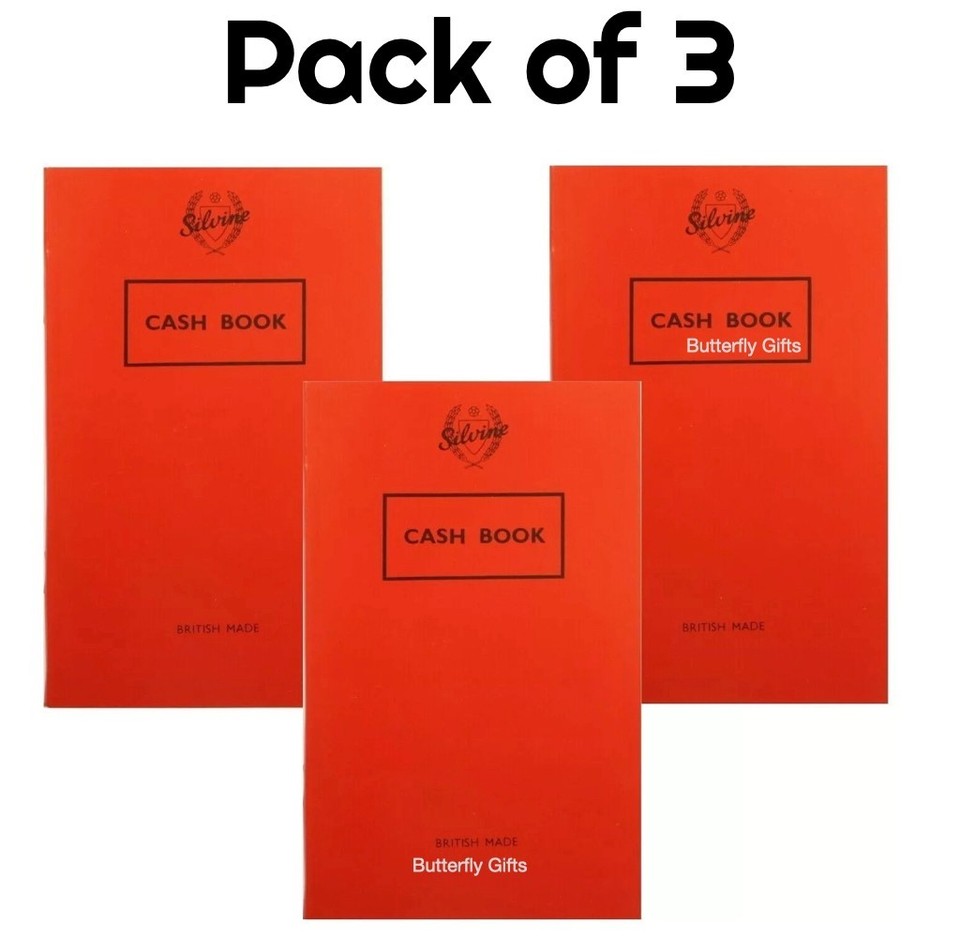 3 Cash Book Note Pad Accounting Money Keeping Silvine Pack Of 3 Cash ...