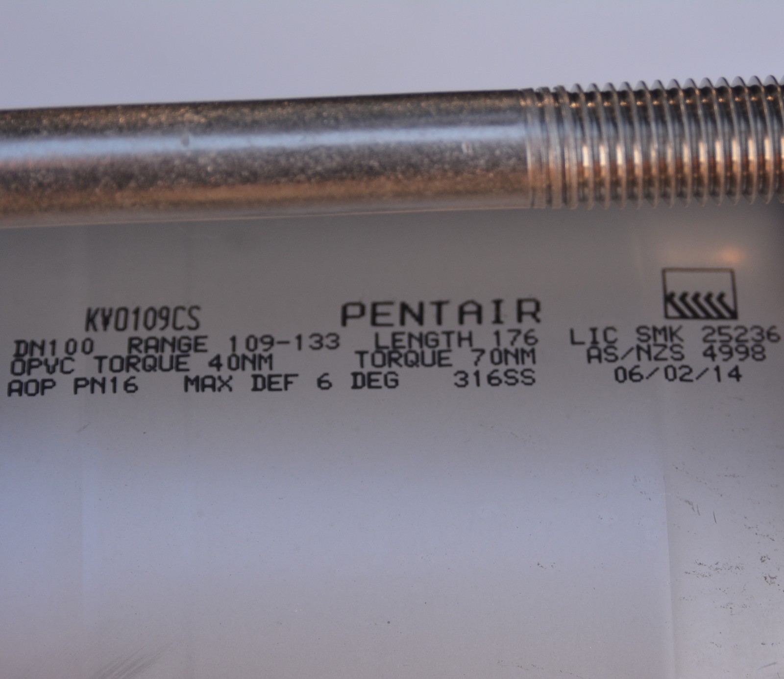 Pentair WANG Dn100 Vari Gib Gibault Pipe Coupling KVO 109-133 / 130915 ...