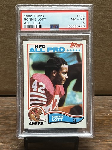 1982 Topps #486 Ronnie Lott RC Rookie PSA 8 NM-MT 49ERS HOF | eBay