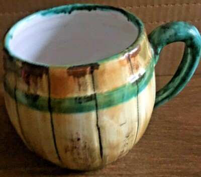 Ceramc ITALY Cup Mug ~ Barrel Shape Hand painted Souvenir Of SCRANTON ...