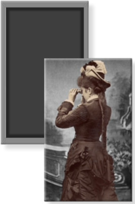 Victorian Lady Explorer Spy Glass Investigator Nosy Neighbor Fridge ...
