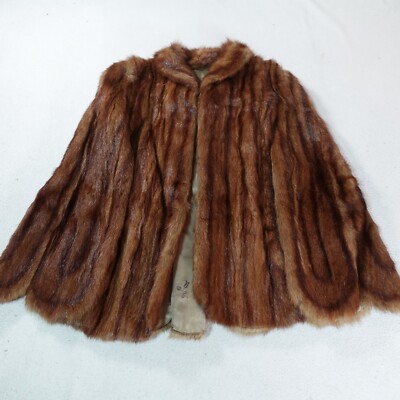 Vintage eldman Furs Caplet Cape Womens Medium Brown Wrap Stole Lined ...