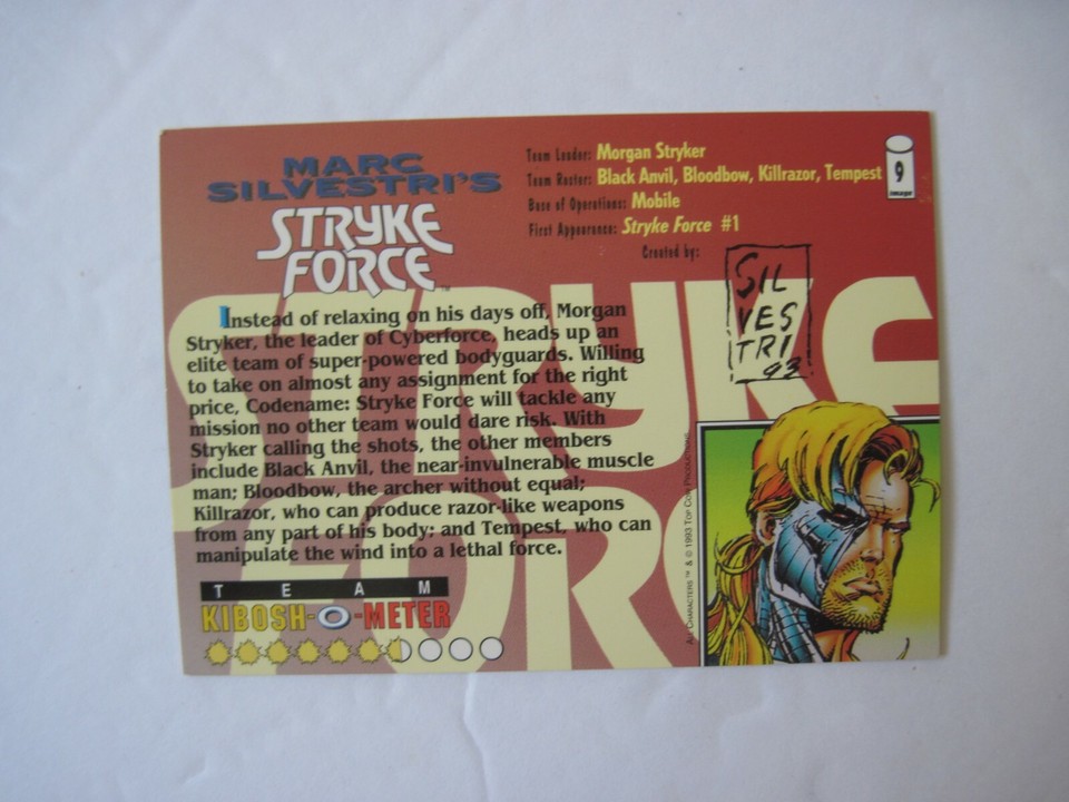 STRYKE FORCE PROMO FOIL CARD #9 Marc Silvestri 1993 WIZARD | eBay