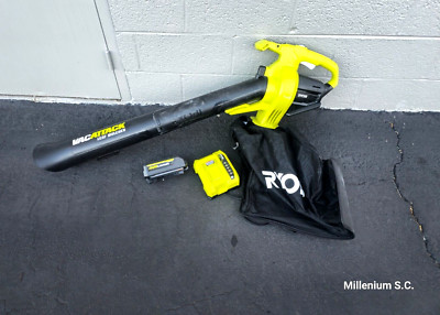 RYOBI Leaf Vacuum/Mulcher 40-Volt Lithium-Ion Cordless Battery/Charger ...