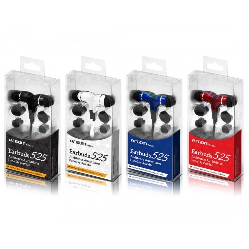 100 New-Argom Tech Noise Reducing Earbuds 525 in black, red, white or ...