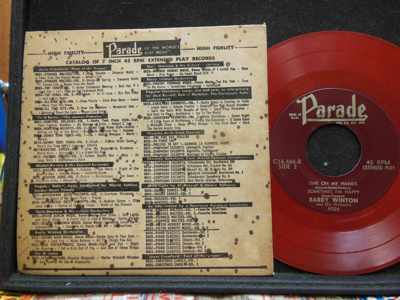 Red Vinyl! Barry Winton - Show Tunes - Music Of Vincent Youmans, 45 RPM ...