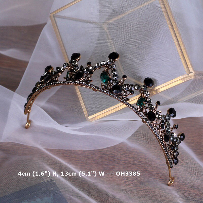 55 Styles Green Crystal Queen Princess Tiara Crown Wedding Princess For ...