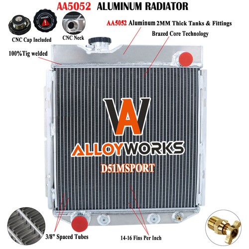 3 ROW ALUMINUM RADIATOR FOR 1960-1965 61 62 63 FORD FALCON RANCHERO 5 ...