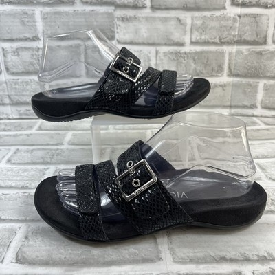 Vionic Skylar Orthaheel Women's Size 7 Black Slide Buckle Comfort ...