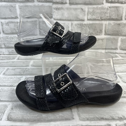 Vionic Skylar Orthaheel Women's Size 7 Black Slide Buckle Comfort ...
