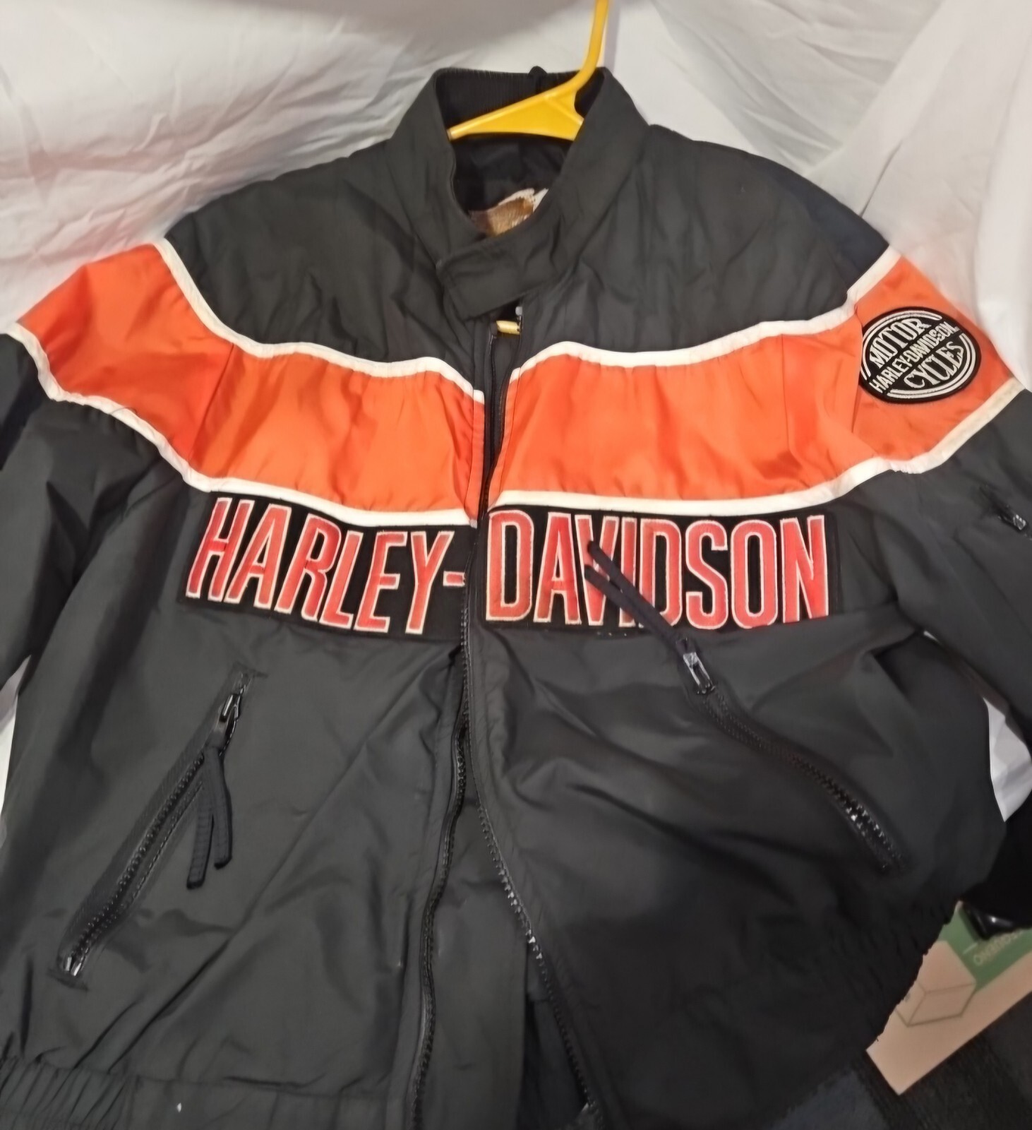 Harley-Davidson Black Orange Racing Jacket Nylon Mens… - Gem