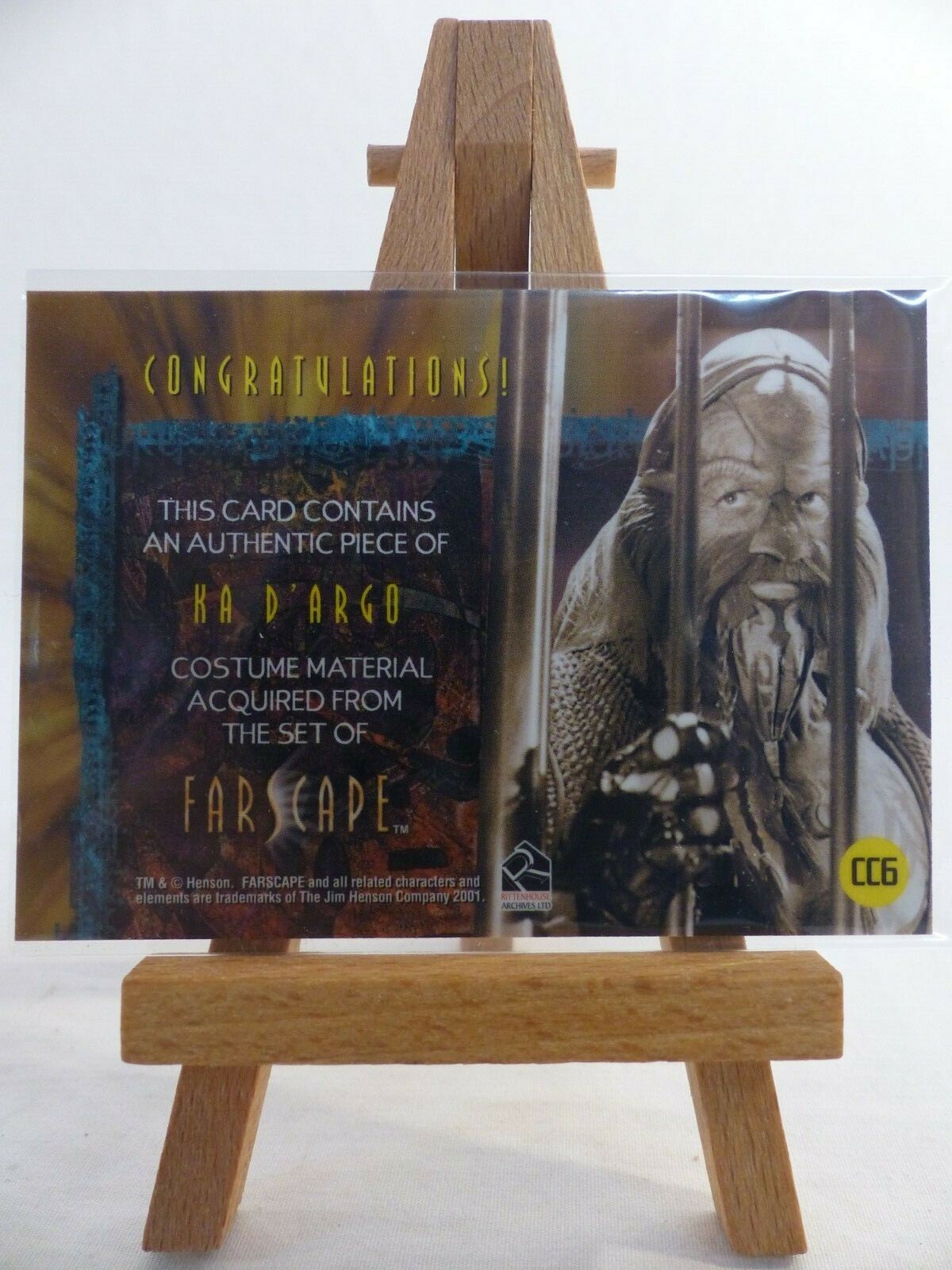 Farscape Season 2 costume relic trading card CC6 Anthony Simcoe Ka D ...