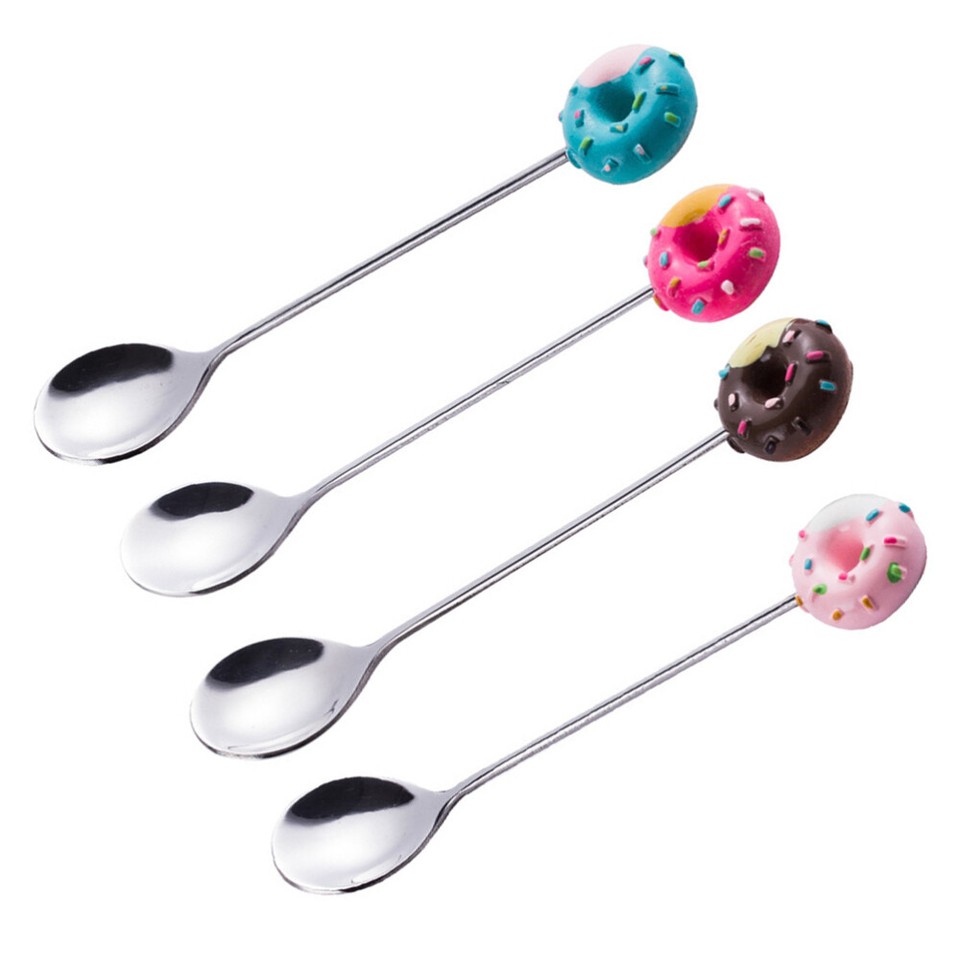 2 Pack Ice Cream Spoon Sugar Gelato Spoons Square Head Girl | eBay