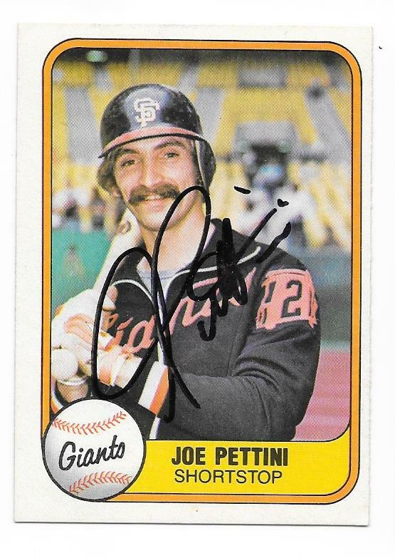 JOE PETTINI 1981 FLEER AUTOGRAPHED SIGNED # 453 SAN FRANCISCO GIANTS | eBay