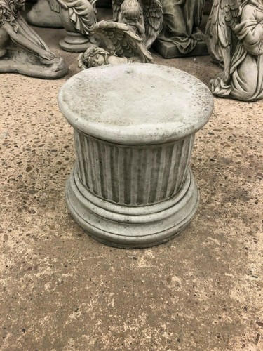 Small concrete stone plinth column pedestal ,aged roman style plinth ...