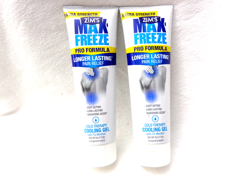 2 Zims MAX FREEZE Pro Formula 4oz Cold Therapy COOLING GEL Extra ...