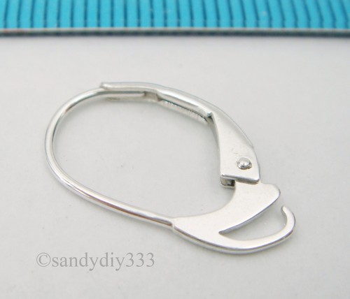 4x STERLING SILVER LOOP DANGLE LEVER BACK EARWIRE EARRING 10mm x 17mm ...