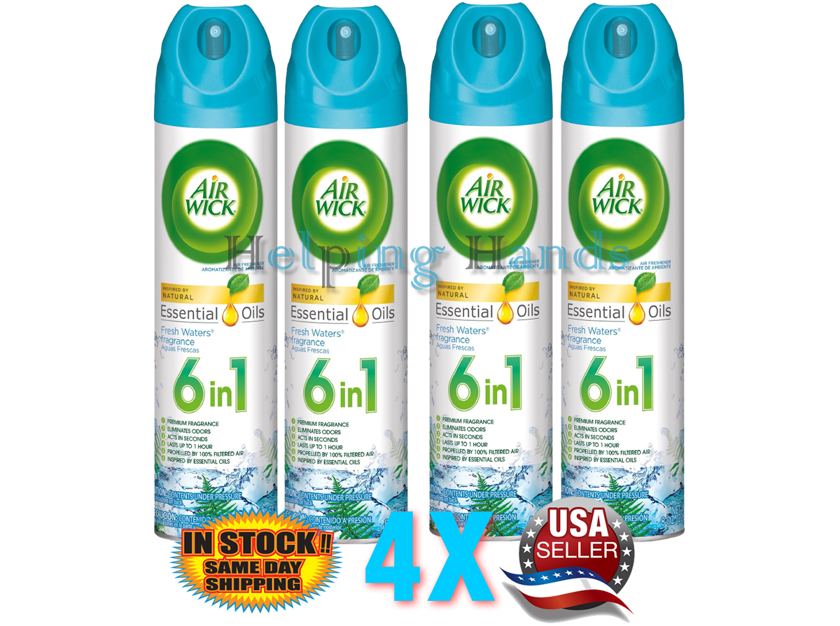 4 Air Wick Air Freshener Spray, "Fresh Waters" Eliminates Odors Long ...