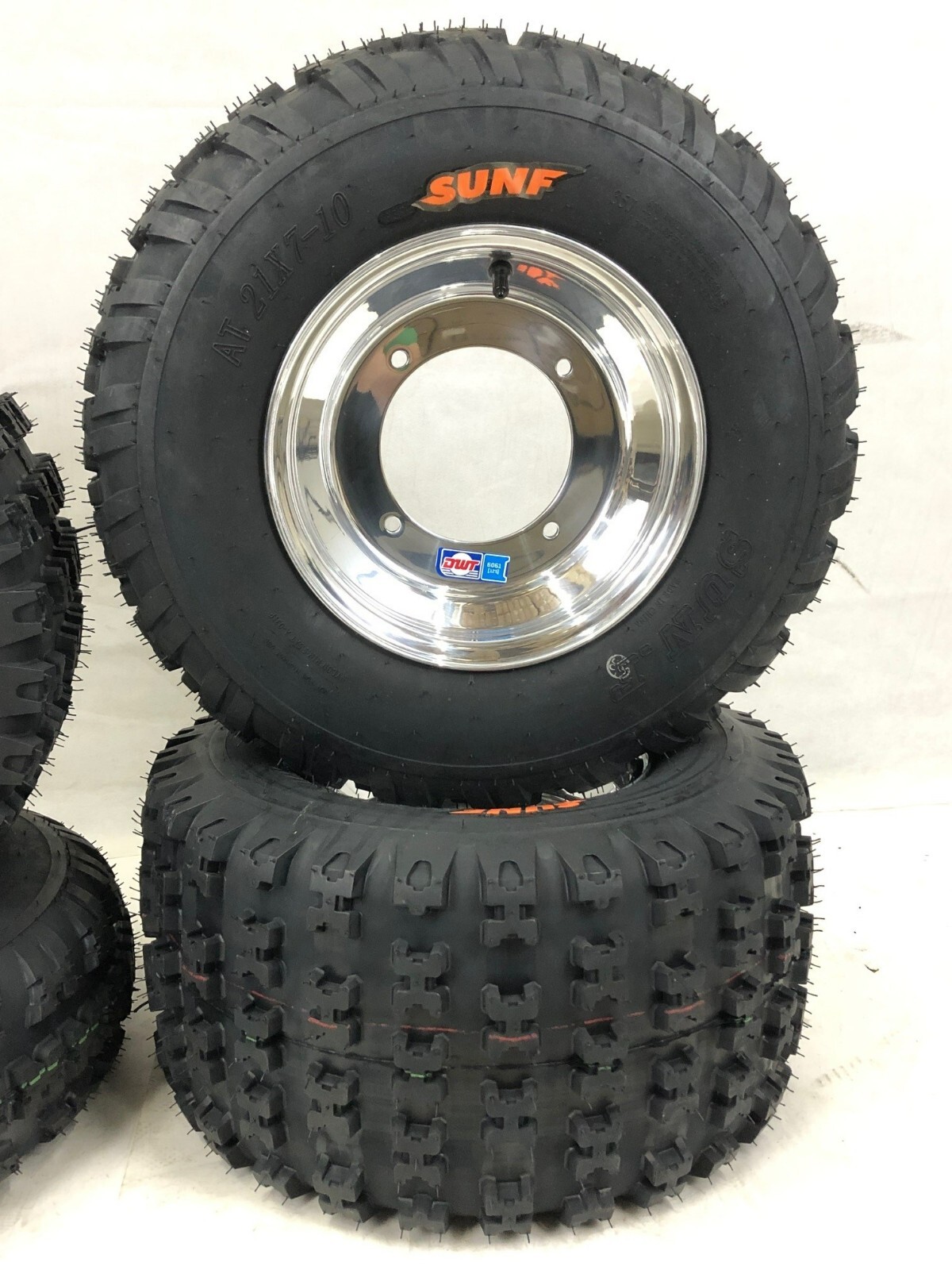 DWT Polished Front Rear Rims Wheels Sunf A031 XC Tires Honda TRX 450R ...