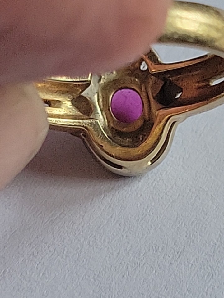 Vintage 18K Yellow Gold & ~1/2ct RUBY Ring Size 8.5 ITALY ☆ 184 PD ...