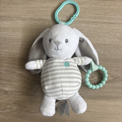 Carter's Gray White Bunny Rabbit Plush Stuffed Animal Hanging Teether ...