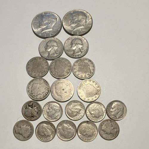 US Silver Coin Collection Barber Kennedy Roosevelt Washington 1900-1967 ...