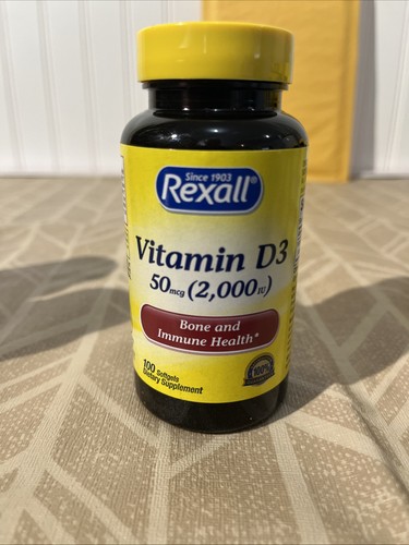 Rexall Vitamin D3. 50mcg(2,000) iu. Qty 100 Softgels | eBay