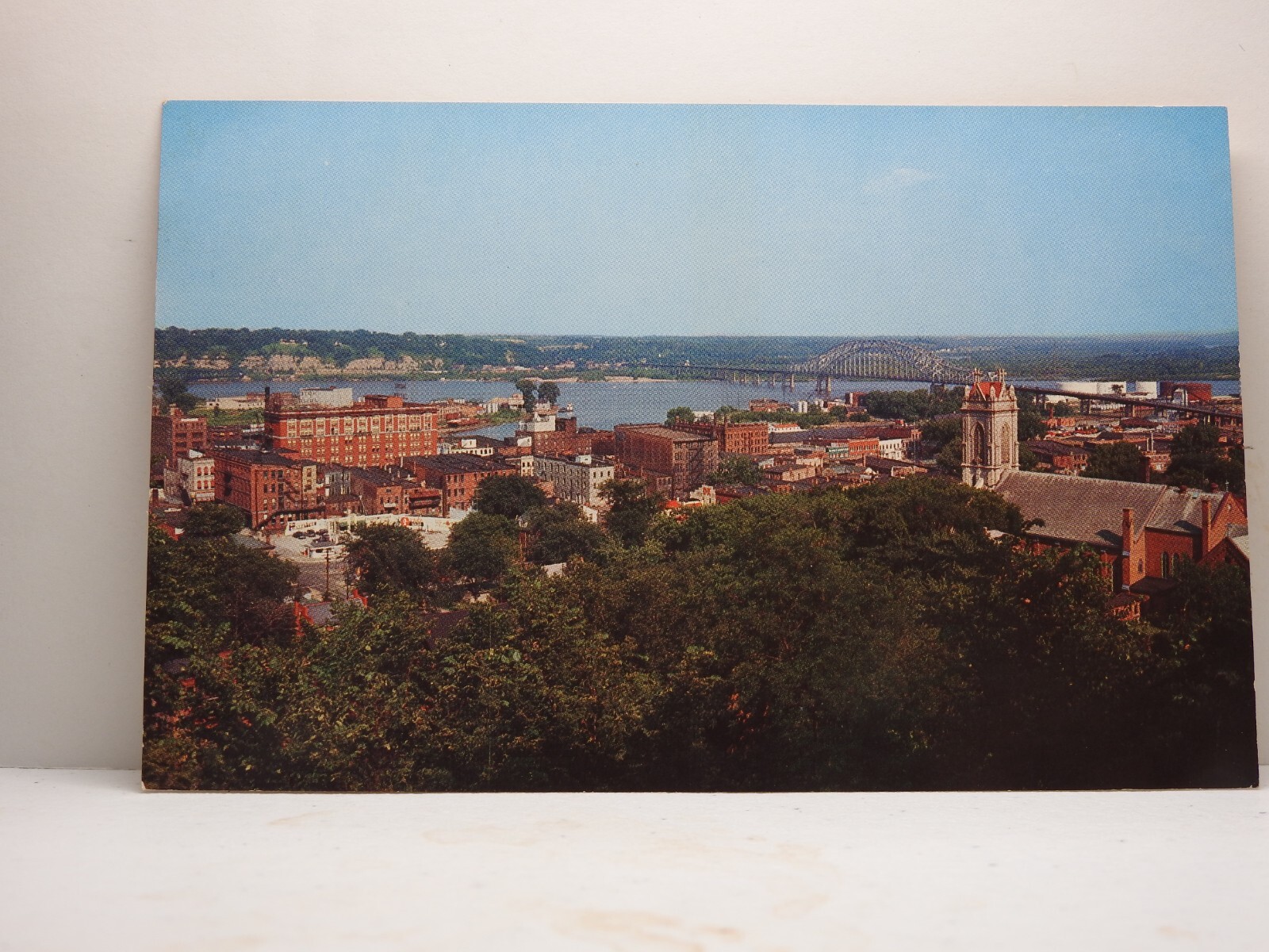 View of Dubuque Iowa Chrome Postcard bridge factories C44 | eBay