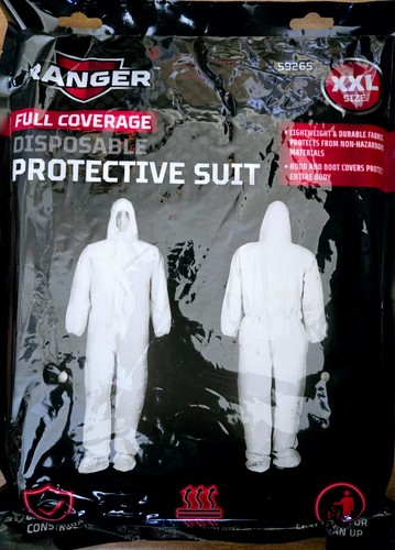 Ranger Full Coverage Protective Paint Suit XXL Disposable Breathable ...