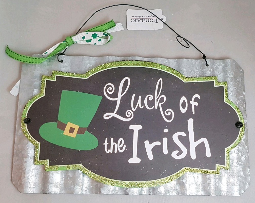 Luck of Irish St. Patrick's Day Sign Metal Irish Green Wall Art 11"x7 ...