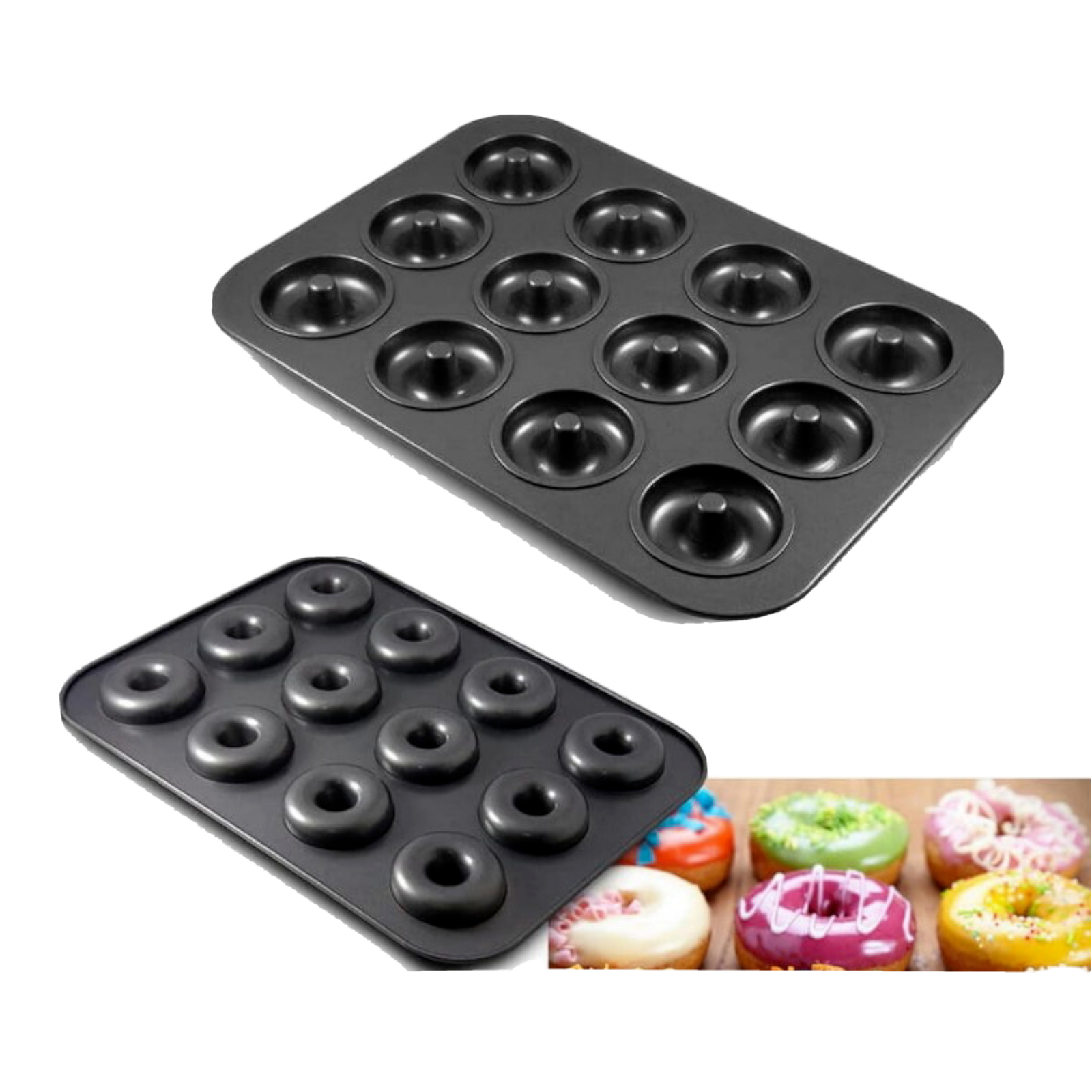 Donut Mould Doughnut Mold Baking Pan Tray Cake Biscuit Muffins Non ...