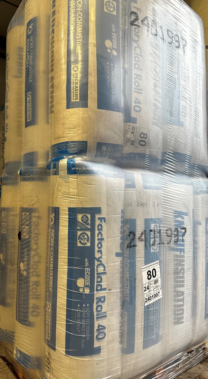 KNAUF Insulation Roll Factoryclad 40 Glass Mineral Wool 0.040 W/mK ...