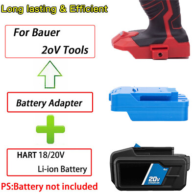 1x Adapter For Hart 18V 20V Lithium Battery Convert to Fits Bauer 20V ...