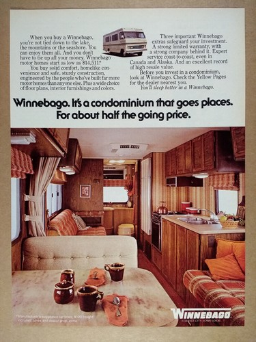 1979 Winnebago RV Motorhome interior photo vintage print Ad | eBay