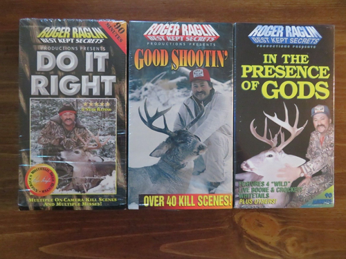 3 ROGER RAGLIN DEER HUNTING VHS Tapes LOT; DO IT RIGHT, GOOD SHOOTIN ...