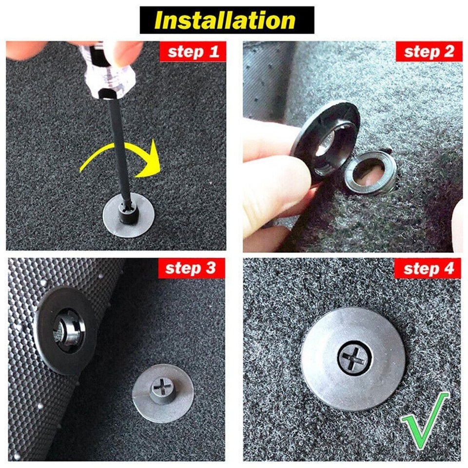 Fixing Clips Clamps 4pcs Brand New Car Floor Mat Fixing Clips High ...