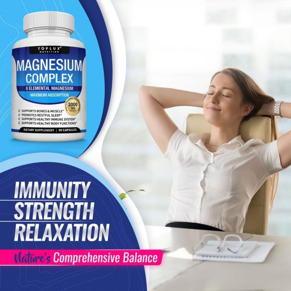 Magnesium complex supplement: 1000mg of 8-element magnesium, 90 ...