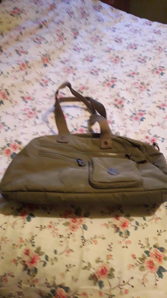 Kipling large handbag. khaki green, metal monkey. | eBay UK