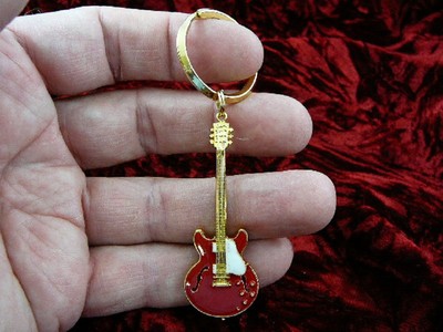 (M-300-B) Red + white GIBSON ES-335 Repro 1958 GUITAR KEYCHAIN key ring ...