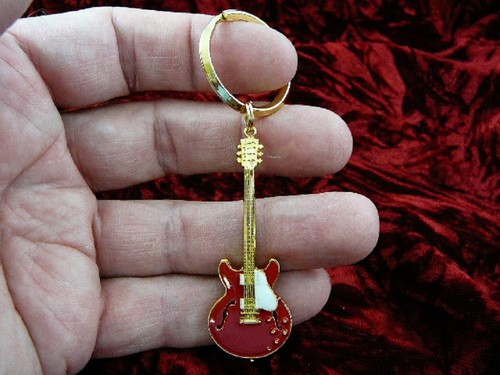 (M-300-B) Red + white GIBSON ES-335 Repro 1958 GUITAR KEYCHAIN key ring ...
