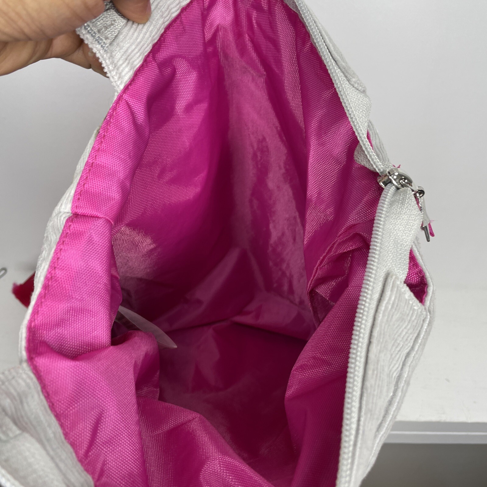 American Girl Doll Carrier Backpack Gray Corduroy Pink Straps Stars 18 ...