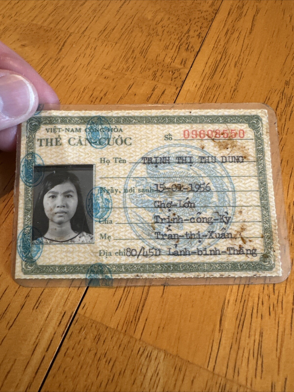 Original South Vietnam Civilian ID Card Guarantee War Issue Cute Girl ...