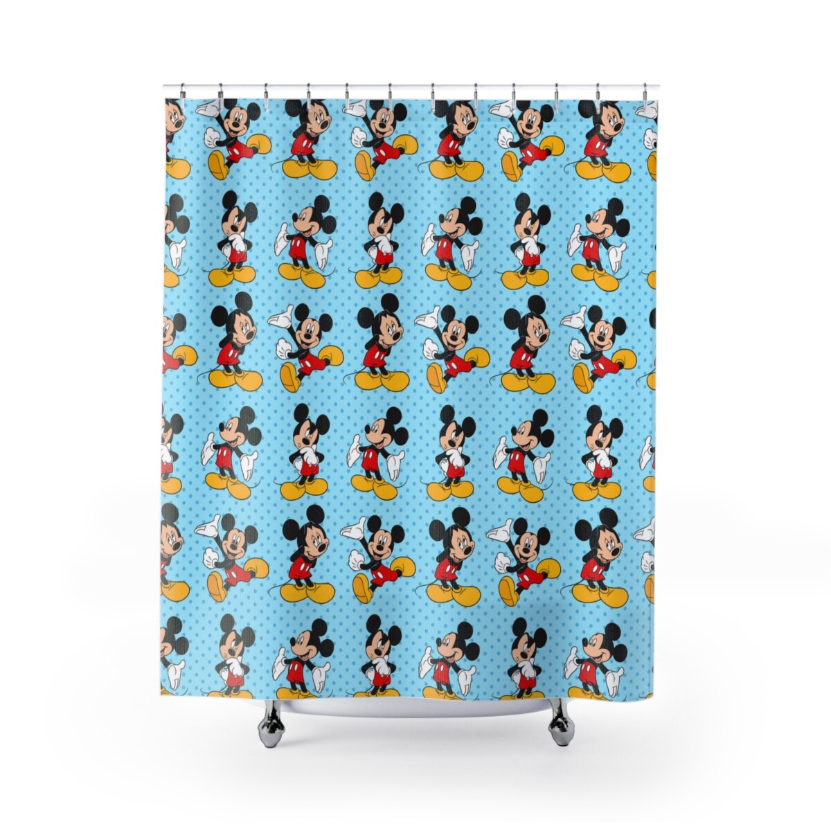 Disney Blue Mickey Mouse Shower Curtain, Mickey Shower Curtain, Disney ...