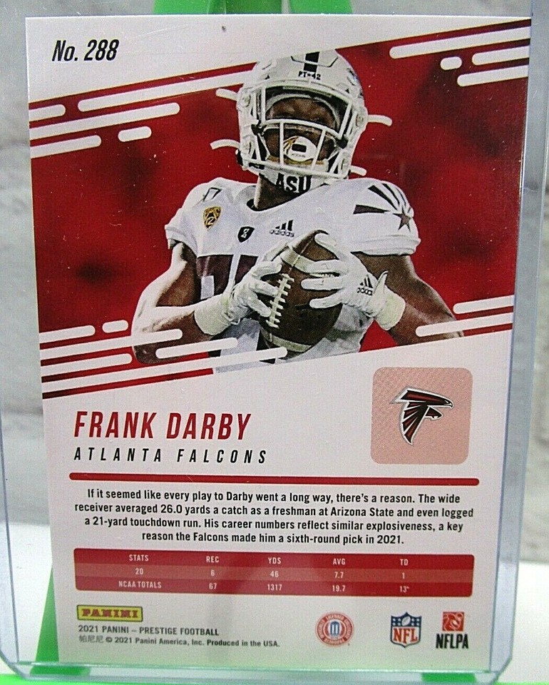2021 Panini Prestige Football Frank Darby # 288- Rookie Card - Atlanta ...