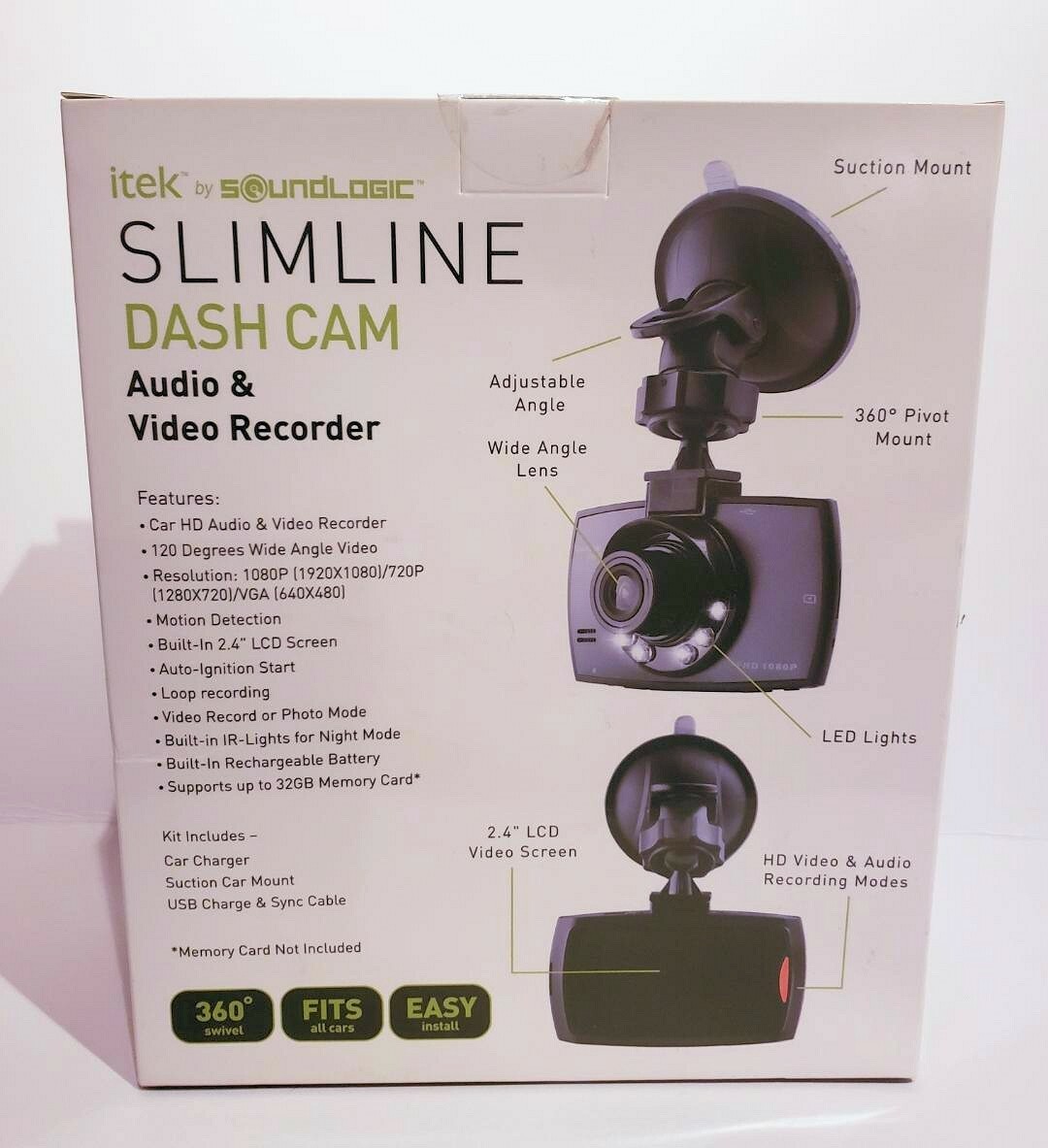 ITEK Slimline HD Car Dash Cam by Sound Logic NEW | eBay
