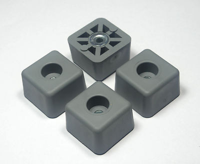 FOUR (4) GRAY CUBE SQUARE RUBBER FEET INDUSTRIAL AMPS, CASES - FREE S&H ...