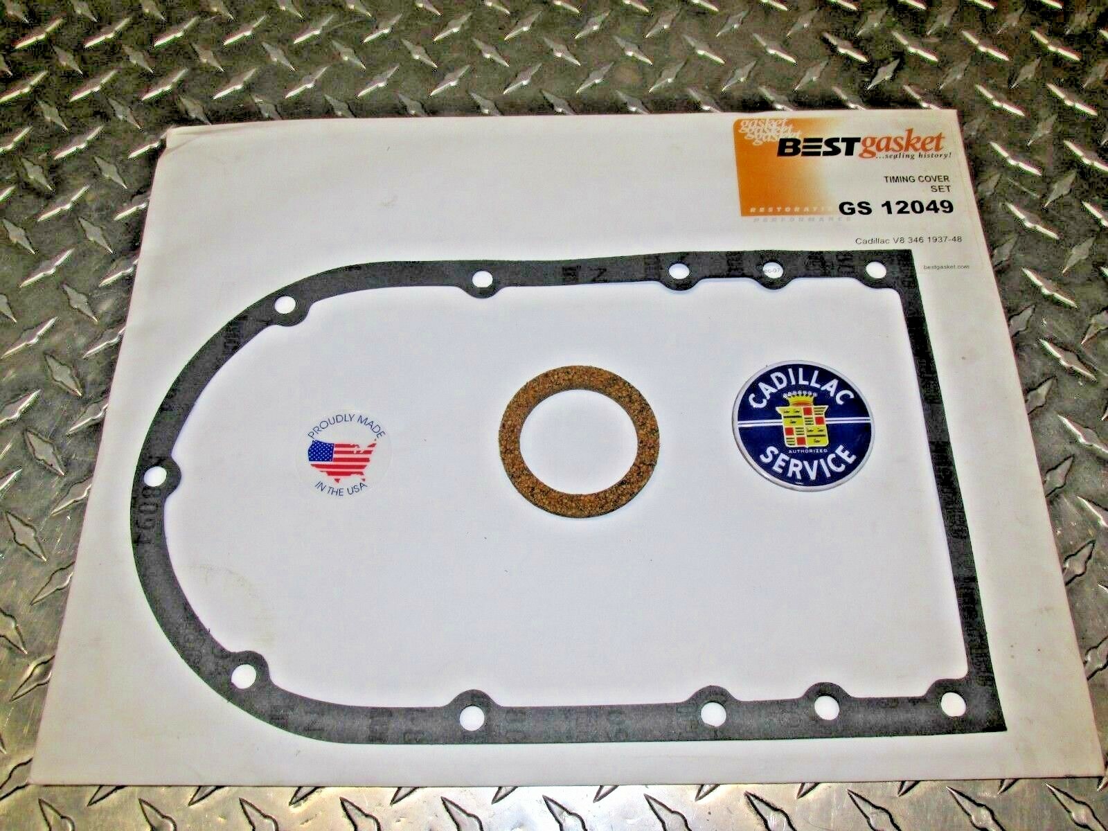 1937 - 1948 CADILLAC LASALLE FRONT TIMING COVER GASKET SET 322+346 V8 ...