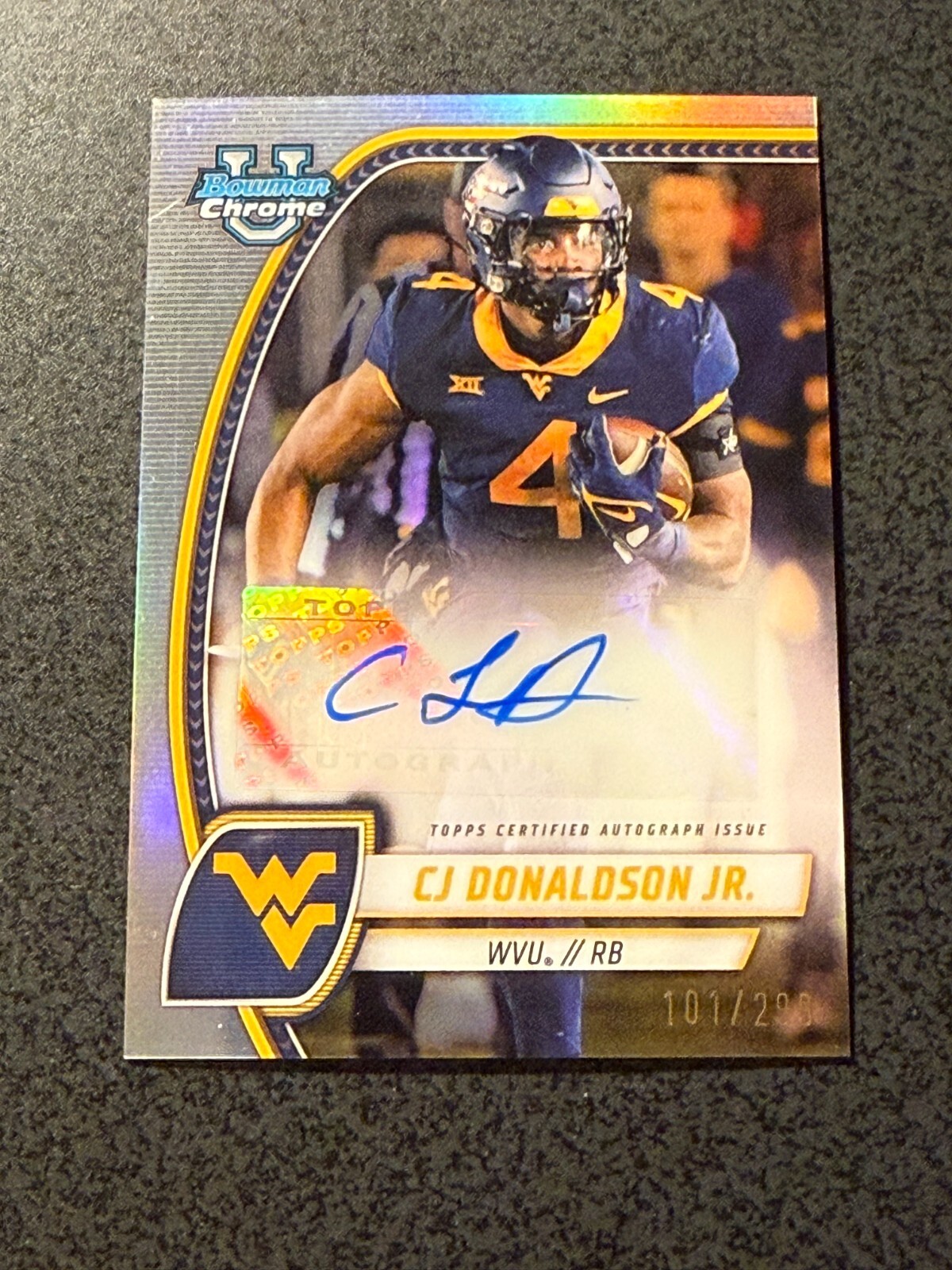 2024 Bowman Chrome University CJ Donaldson Jr REFRACTOR AUTOGRAPH /299 ...